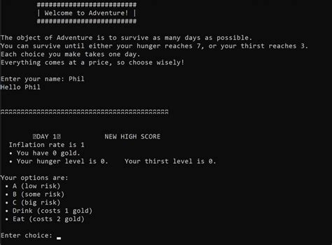 Python Terminal Game Codecademy Project Dev Community