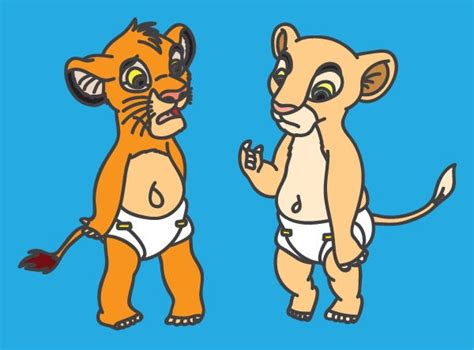 Simba And Nala In Diapers Simba And Nala Fan Art 43922675 Fanpop