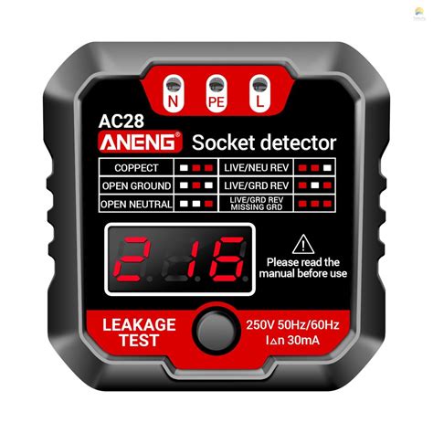 Socket Tester ANENG Outlet Tester Receptacle Detector With Voltage LCD Display 250V Power Socket