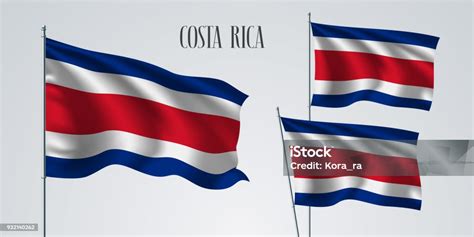 코스타리카의 깃발을 흔들며 벡터 일러스트 레이 션의 설정 3차원 형태에 대한 스톡 벡터 아트 및 기타 이미지 3차원 형태 개념 개체 그룹 Istock