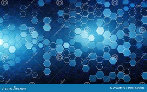 Abstract Blue Technology Hexagonal Background Stock Illustration