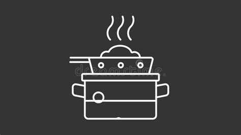 Steam Cooking White Icon Animation Stock Footage Video Of Concept