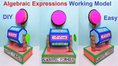 Algebraic Expressions Working Model Project Maths Tlm Maths Project Diy Math Projects