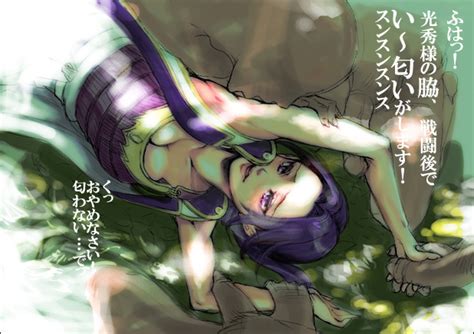 Rule 34 Akechi Mitsuhide Armor Arms Up Breasts Cleavage Coat Female