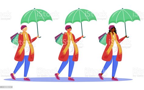 임산부 플랫 벡터 일러스트 세트입니다 행복한 임신 시간입니다 아기를 기다리고 있습니다 젊은 어머니는 흰색 배경에 우산 고립 만화 캐릭터에서 쇼핑을 이동 가공의 인물에 대한