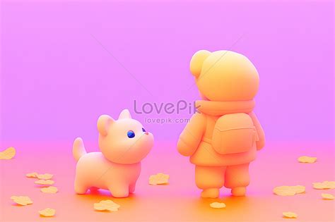 귀여운 아이들과 강아지들 일러스트 무료 다운로드 Lovepik