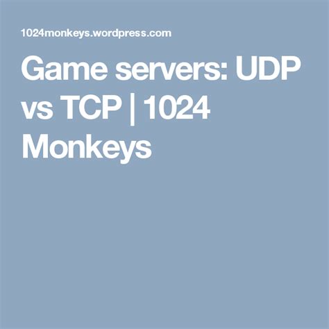 game servers udp vs tcp
