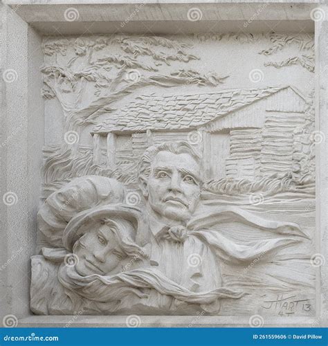 Relief On One Of The Three Monolithic Columns That Comprise