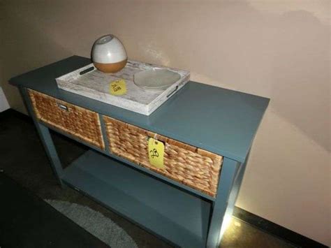 Blue Buffett Style Table With 2 Cubbies And Contents As Shown Rosen Systems