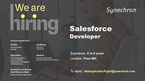 Synechron Salesforce Hiring Greatopportunity Salesforcedeveloper Sfdc