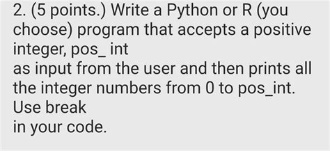 solved 2 5 points write a python or r you choose