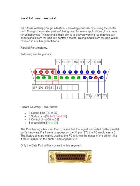Parallel Port Tutorial Pdf Electricity Electronic Engineering