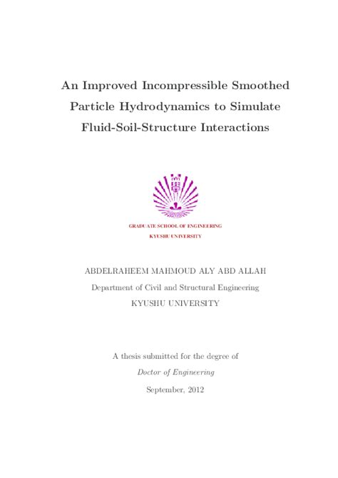 Pdf An Improved Incompressible Smoothed Particle Hydrodynamics To