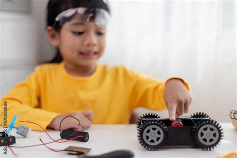 Asia Students Learn At Home In Coding Robot Cars And Electronic Board