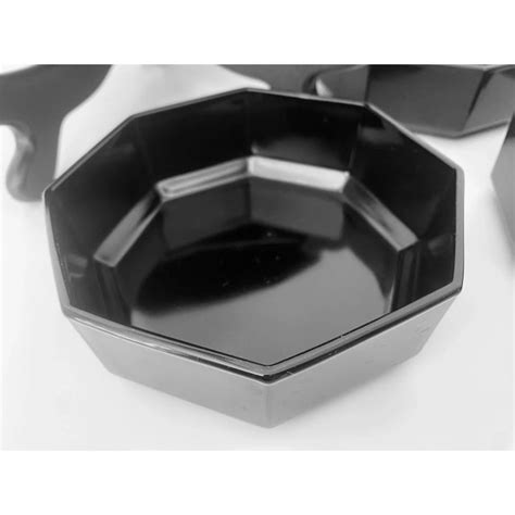 1980s Arcoroc France Octime Black Glass Bowl And Serving Bowls Set Of