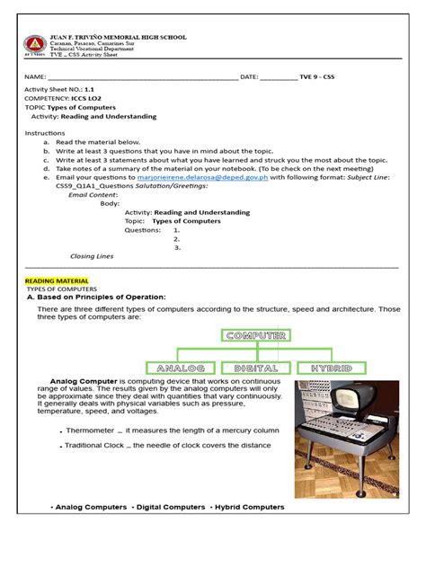 activity sheet 1 1 types of computer pdf personal digital