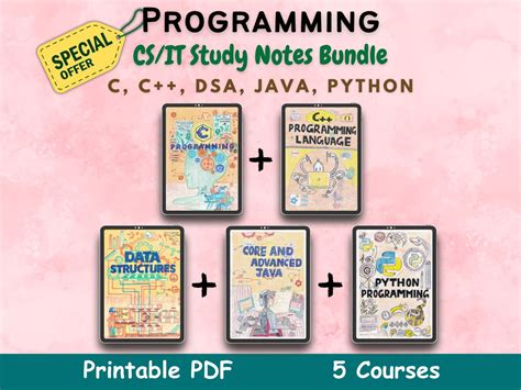 Programming Aesthetic Notes Bundle 5 Courses C C Oops Data