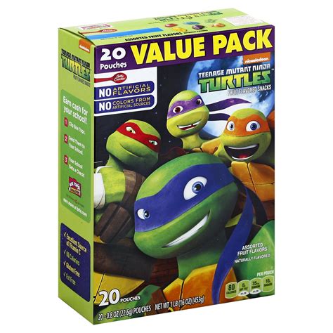 Betty Crocker Fruit Snacks Teenage Mutant Ninja Turtles 20 Ct 16 Oz