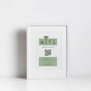 Wifi Printable Wifi QR Code Sign Editable Wi Fi Template Page Sign For Airbnb QR Wifi Code