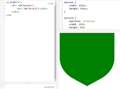 how to make a responsive shield shape in pure css