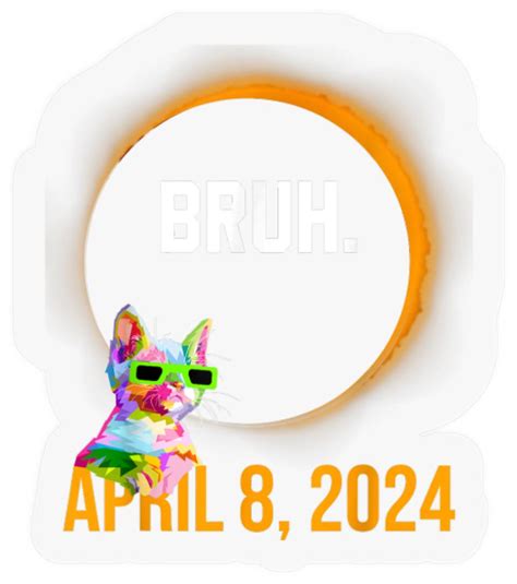 Total Solar Eclipse 2024 Funny Cat Saying Bruh Meme T Stickers Sold