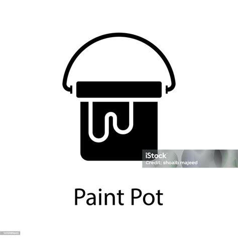 페인트 냄비 벡터 솔리드 아이콘 디자인 흰색 배경에 그림 Eps 10 파일 0명에 대한 스톡 벡터 아트 및 기타 이미지 0명 금속 드로잉 Istock