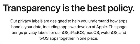 Apple Publishes Collection Of Privacy Labels For Its Apps Tidbits