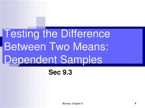 Ppt Testing The Difference Between Two Means Dependent Samples Powerpoint Presentation Id