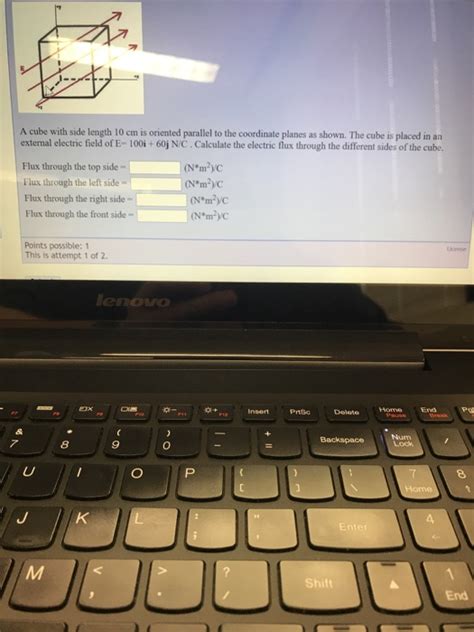 Solved A Cube With Side Length Cm Is Oriented Parallel To Chegg