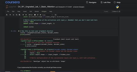error in ungraded lab nlp with attention models deeplearning ai
