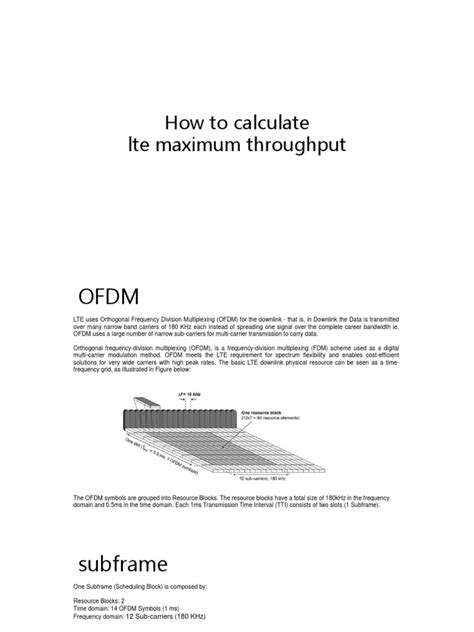 How To Calculate Lte Maximum Throughput Pdf Orthogonal Frequency Division Multiplexing