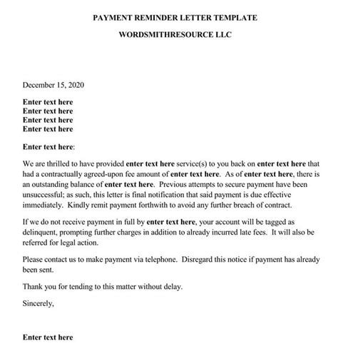 A Reminder Letter Sample