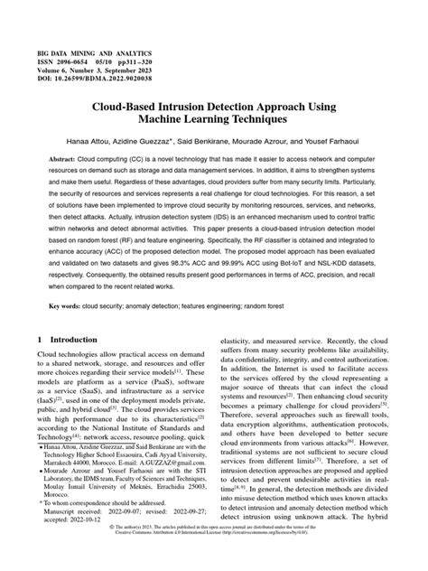 Ieee2023 Cloud Based Intrusion Detection Approach Using Machine
