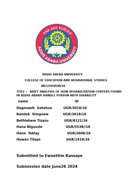 Inclusive Group Assignment Pdf Disability Physical Therapy