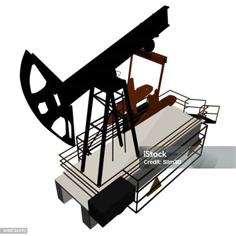 다각형 오일 펌프 아이콘입니다 오일 펌프 기호입니다 벡터 그림입니다 만화 스타일의 기름 펌프잭 아이콘은 흰색 배경에 분리되어 있다 석유 산업 기호 스톡 벡터 그림입니다 3d