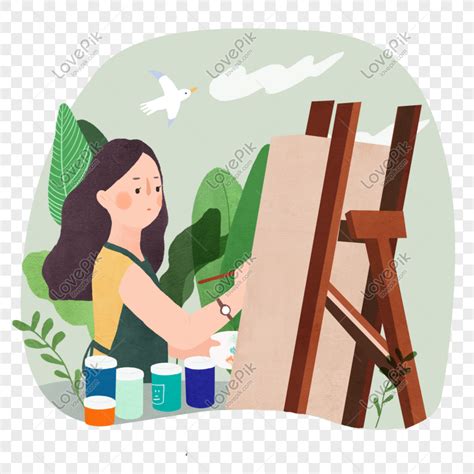 Lovepik صورة Psd 401443970 Id الرسومات بحث صور فتاة ترسم مشهد صغير