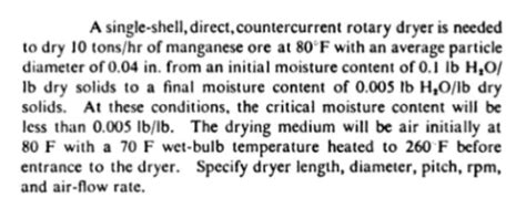 a single shell direct countercurrent rotary dryer