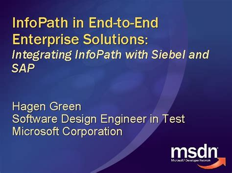 Info Path In Endtoend Enterprise Solutions Integrating Info