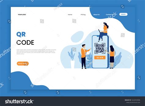 Qr Code Scanning Vector Illustration Concept Stock Vector Royalty Free Shutterstock
