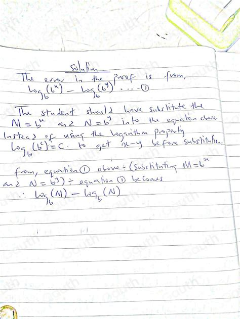 Solved The Table Shows A Students Proof Of The Quotient Rule For