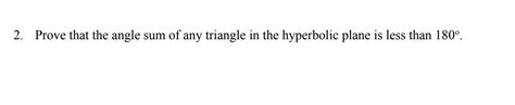 Solved Prove That The Angle Sum Of Any Triangle In The