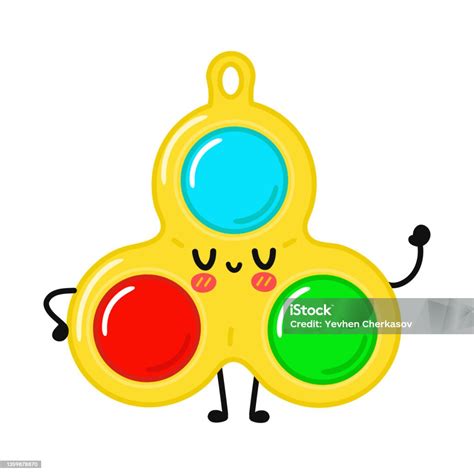 귀여운 재미 점프 간단한 보조개 캐릭터 벡터 핸드 그린 만화 가와이 캐릭터 일러스트 아이콘 감각 지각에 대한 스톡 벡터 아트 및