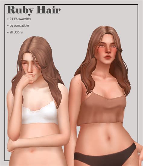 Ruby Hair ♡ 24 Ea Swatches ♡ Basegame Compatible ♡ Compatible With Hats