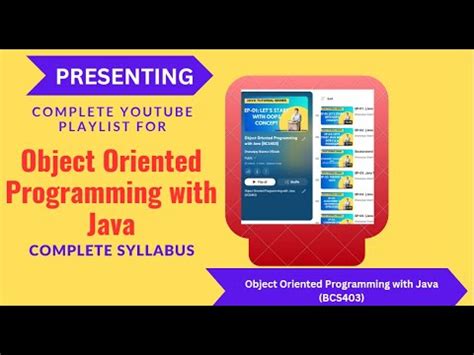 Object Oriented Programming With Java BCS403 AKTU 4th Semester Complete Youtube Playlist