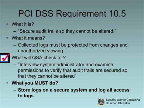 Pci Dss And Logging What You Need To Know By Dr Anton Chuvakin Pptx