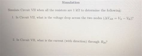 solved simulation simulate circuit vii when all the