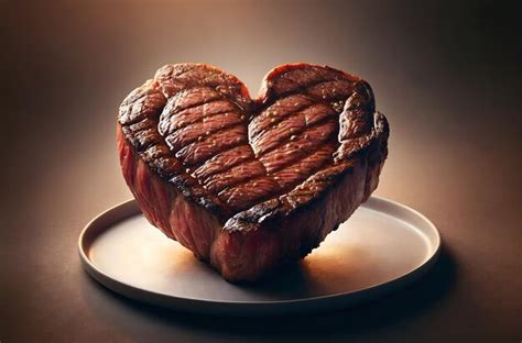 Premium Photo A Steak Shaped Like A Heart