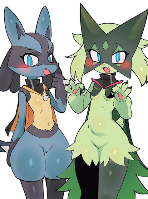Lucario And Meowscarada Pokemon Drawn By Batrobink Danbooru