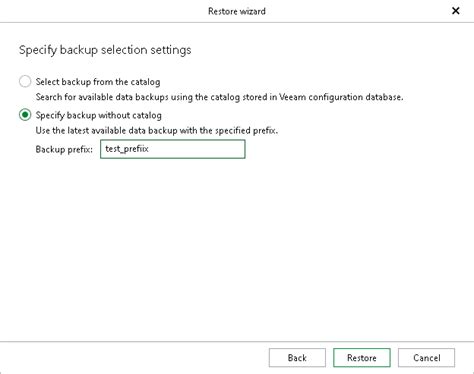 Step 6 Specify Recovery Catalog Options Veeam Backup Explorers Guide