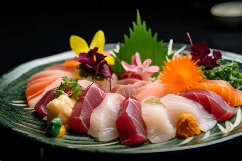 Premium Ai Image Closeup Of Mouthwatering Sashimi With Intricate